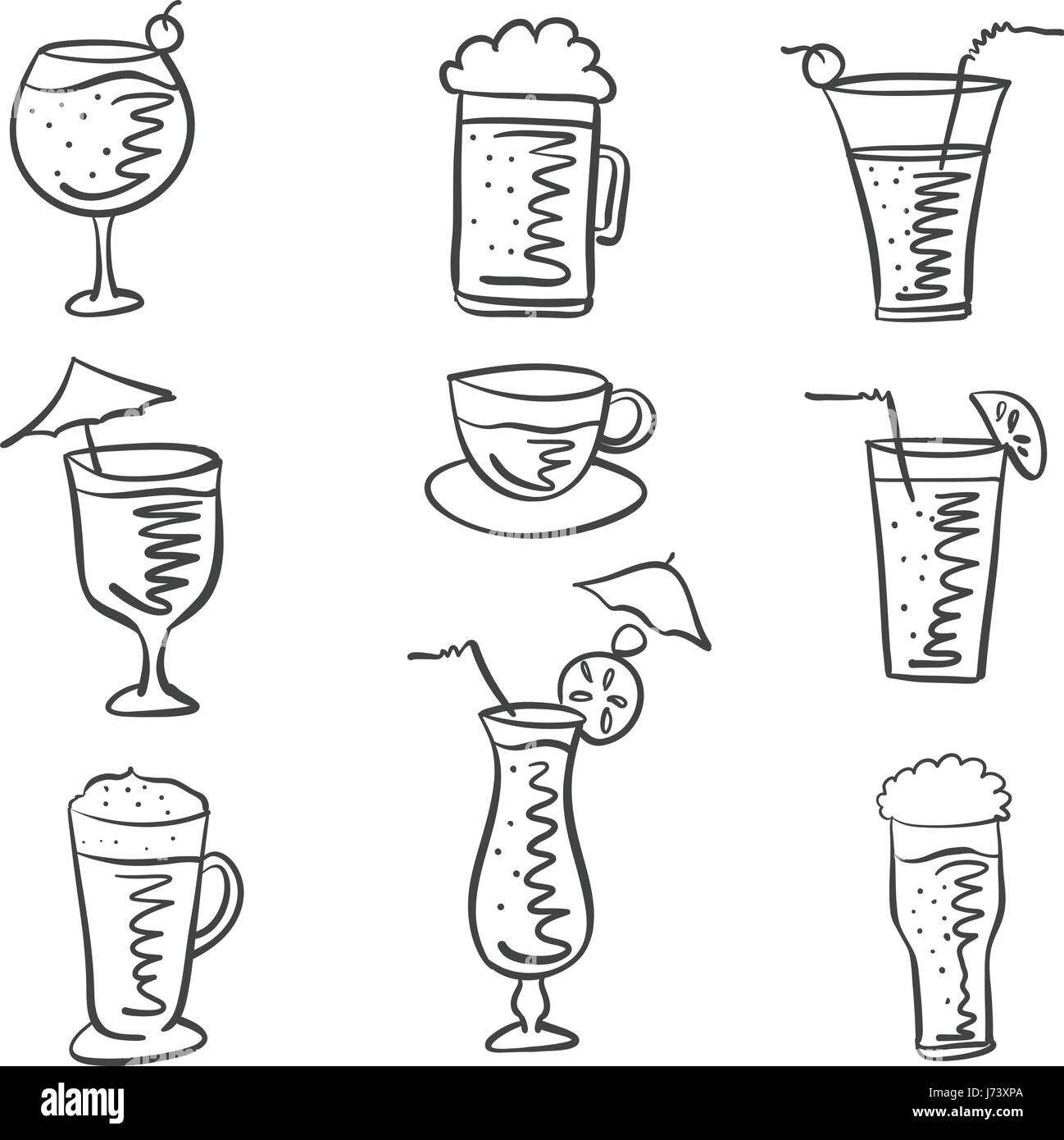 Doodle of drink various style Stock Vector Image & Art - Alamy