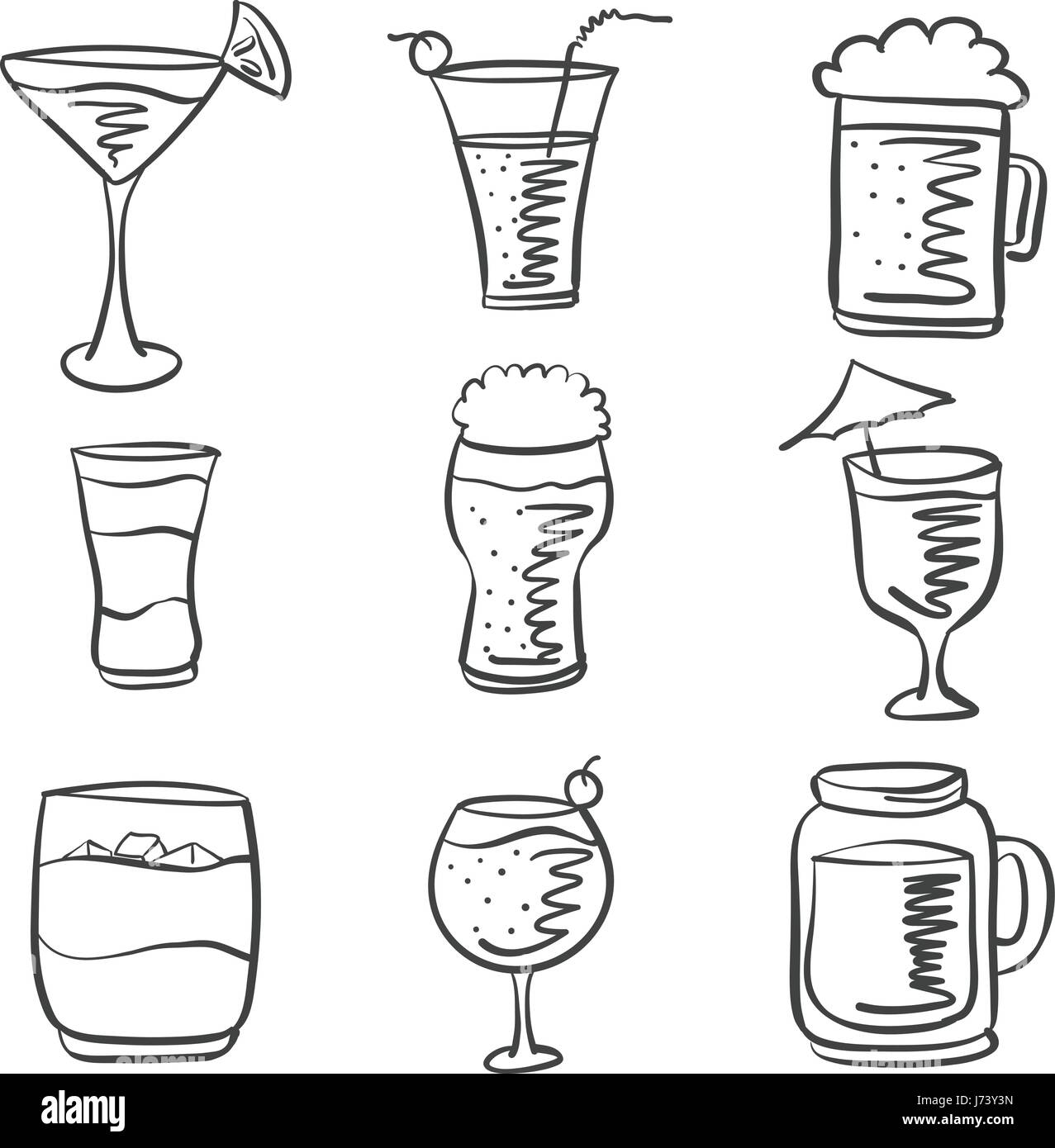 Doodle drink various hand draw Stock Vector Image & Art - Alamy