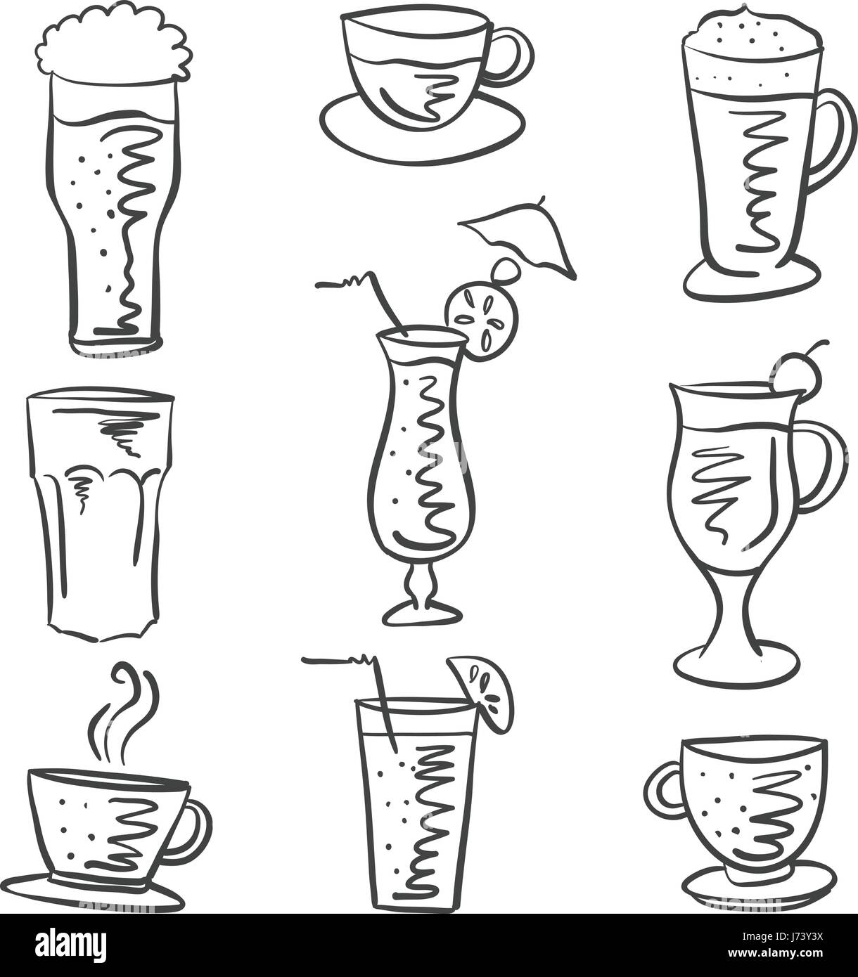Collection stock drink various doodles Stock Vector Image & Art - Alamy
