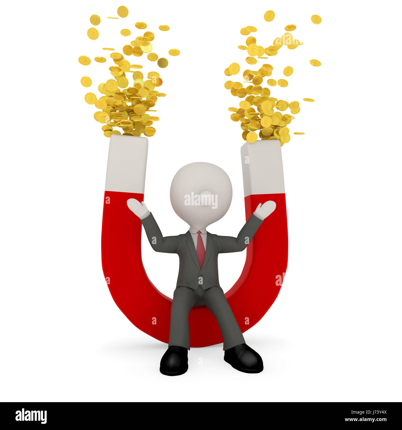 Business man and powerfull magnet that attract to a lot of money with ...