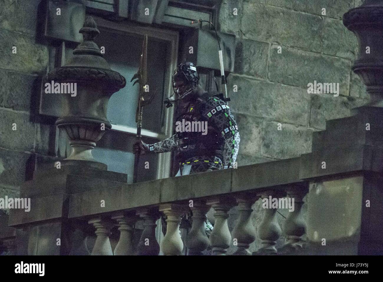 A motion capture actor on the film set in Edinburgh as the first unit ...