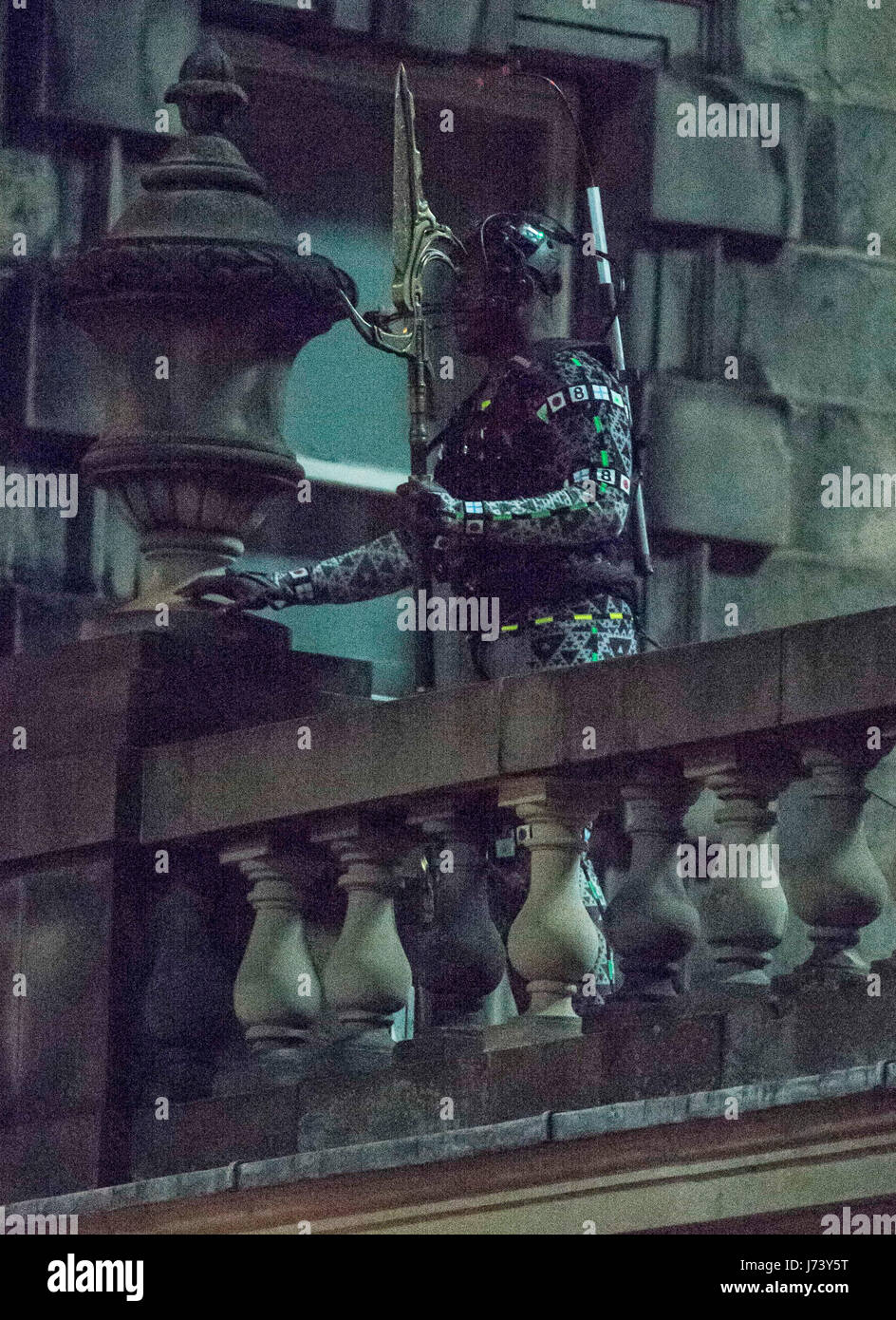 A motion capture actor on the film set in Edinburgh as the first unit ...