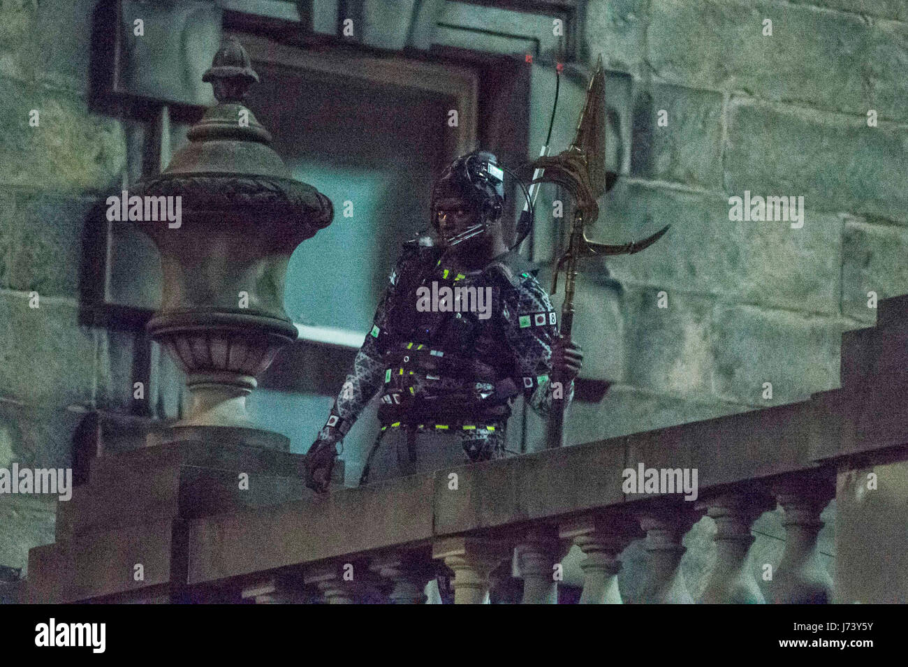 A motion capture actor on the film set in Edinburgh as the first unit ...