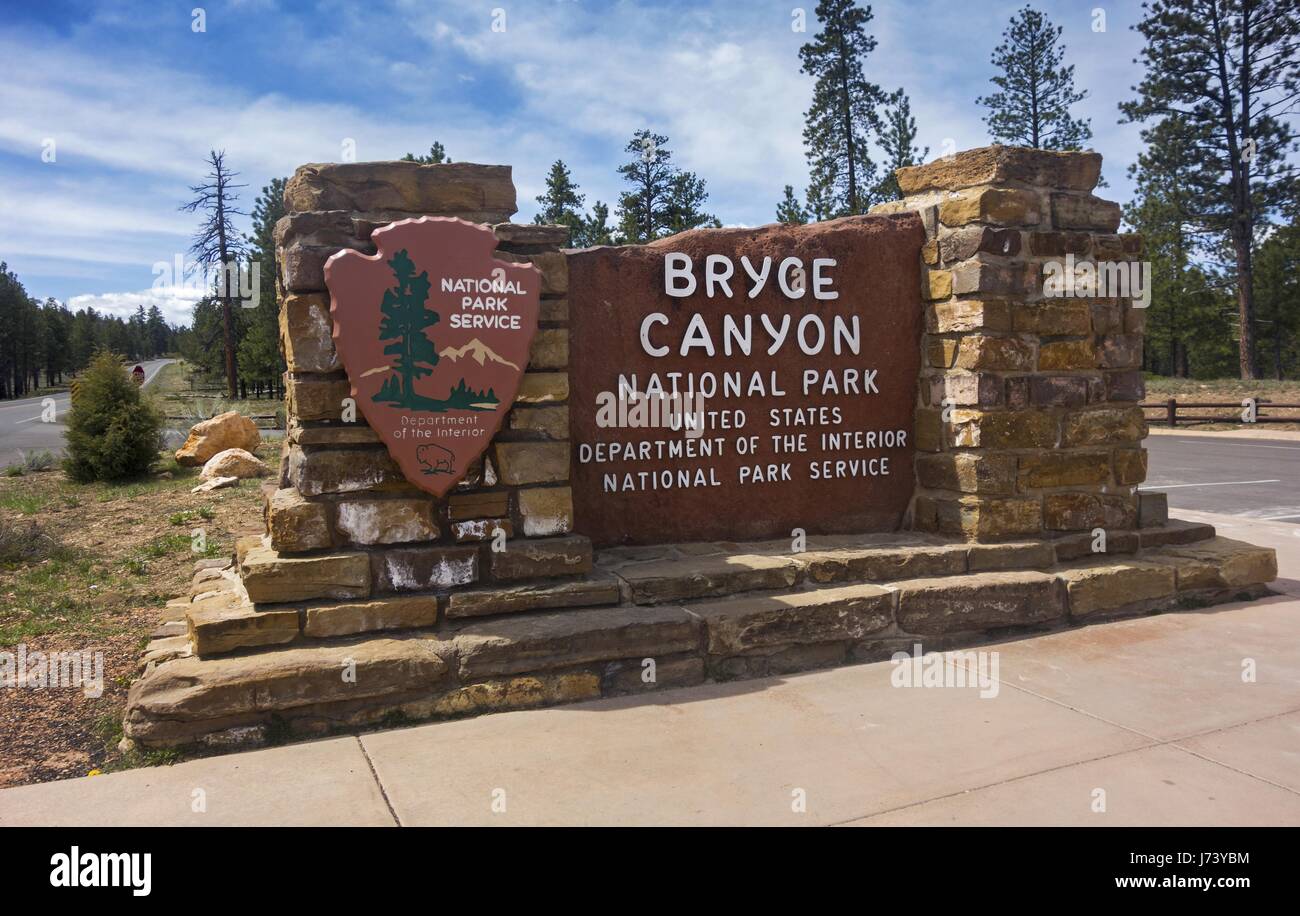 Bryce Canyon National Park Entrance in Utah, United States of America ...