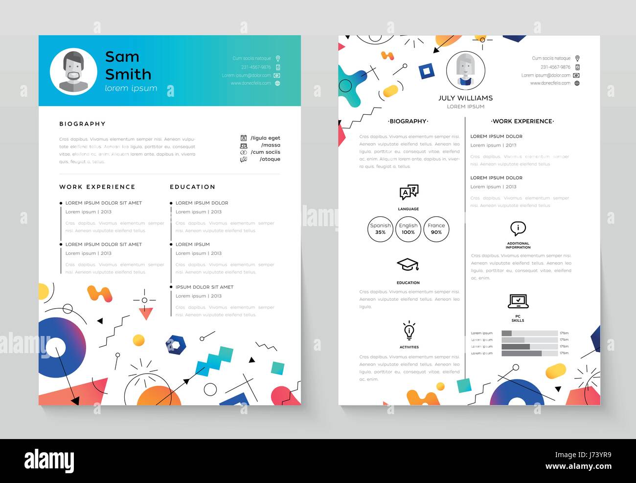 Personal Resume - vector template illustration Stock Vector Image & Art ...