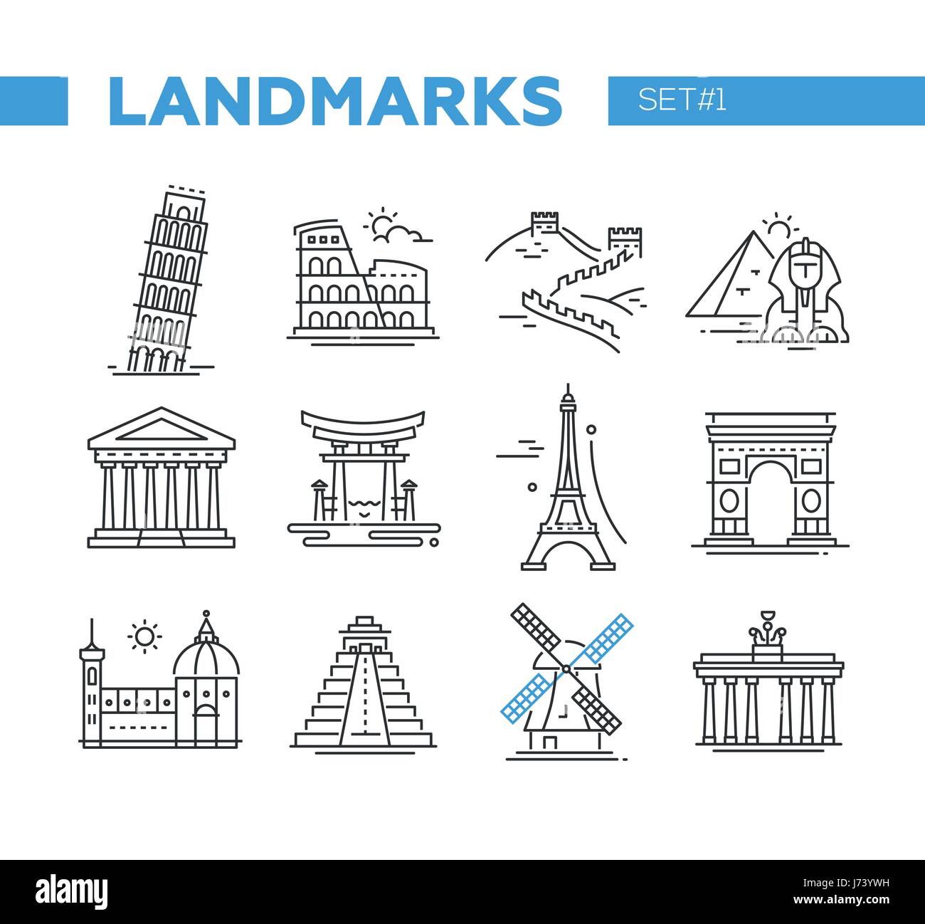 World famous Stock Vector Images - Alamy