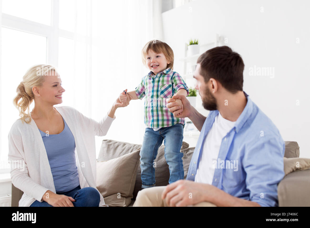 happy family having fun at home Stock Photo - Alamy