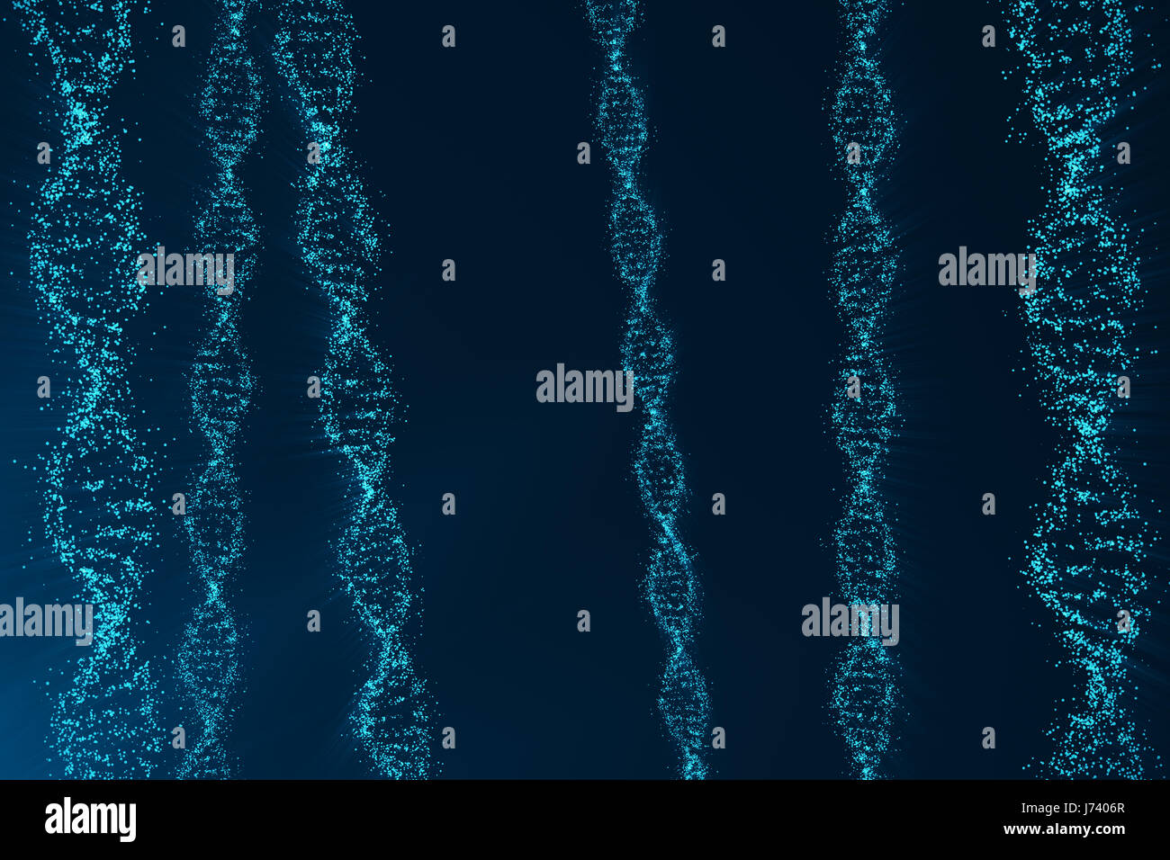 Rotating DNA, Genetic engineering scientific concept, blue tint, 3d ...