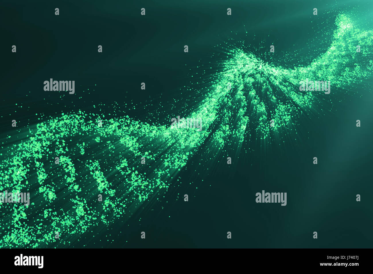 Concept of biochemistry with dna molecule on green background, Genetic ...