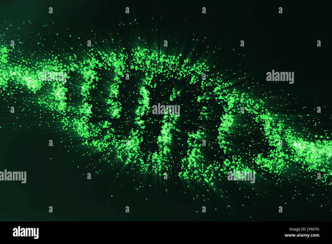 Concept of biochemistry with dna molecule on green background, Genetic ...