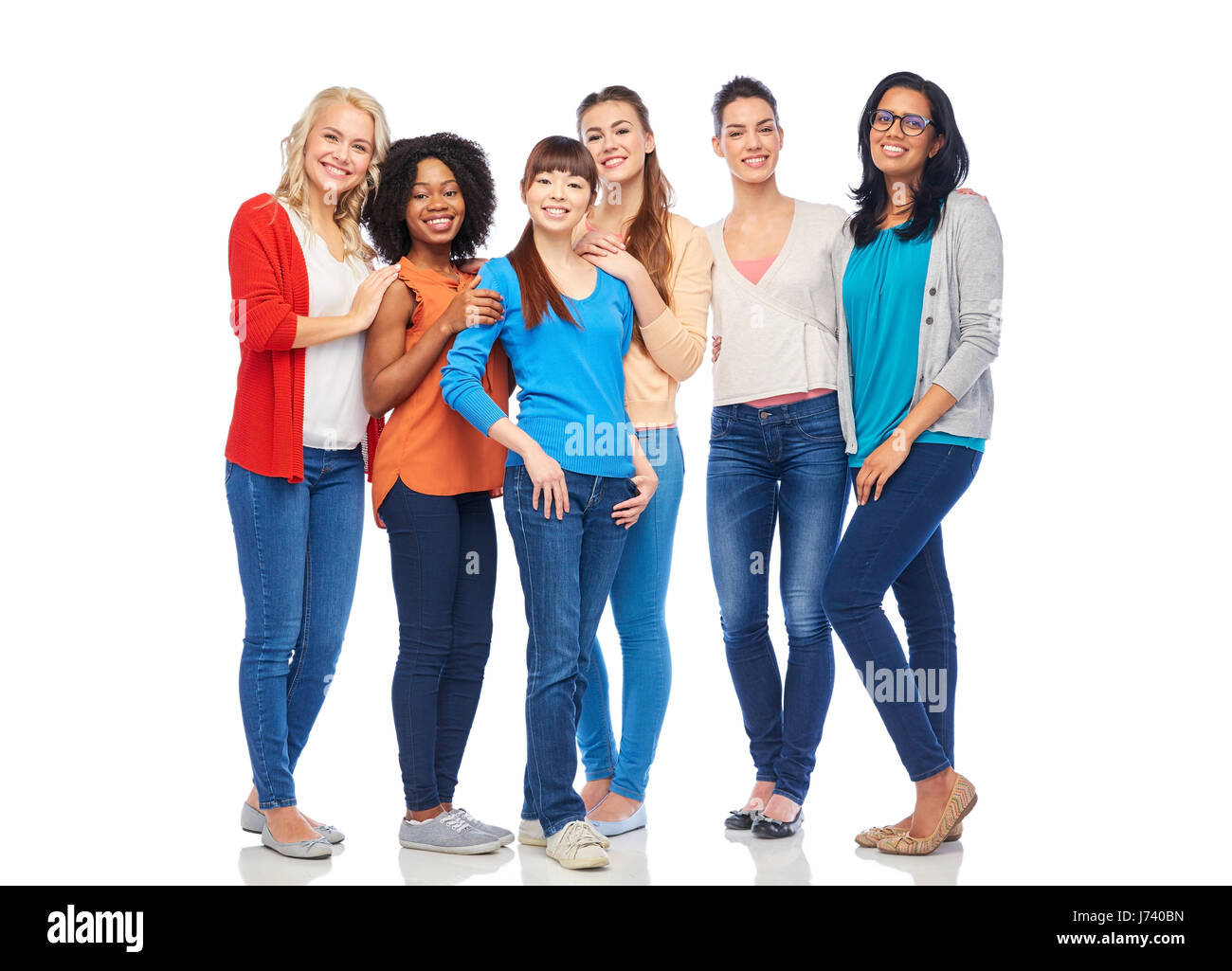 international group of happy smiling women Stock Photo - Alamy