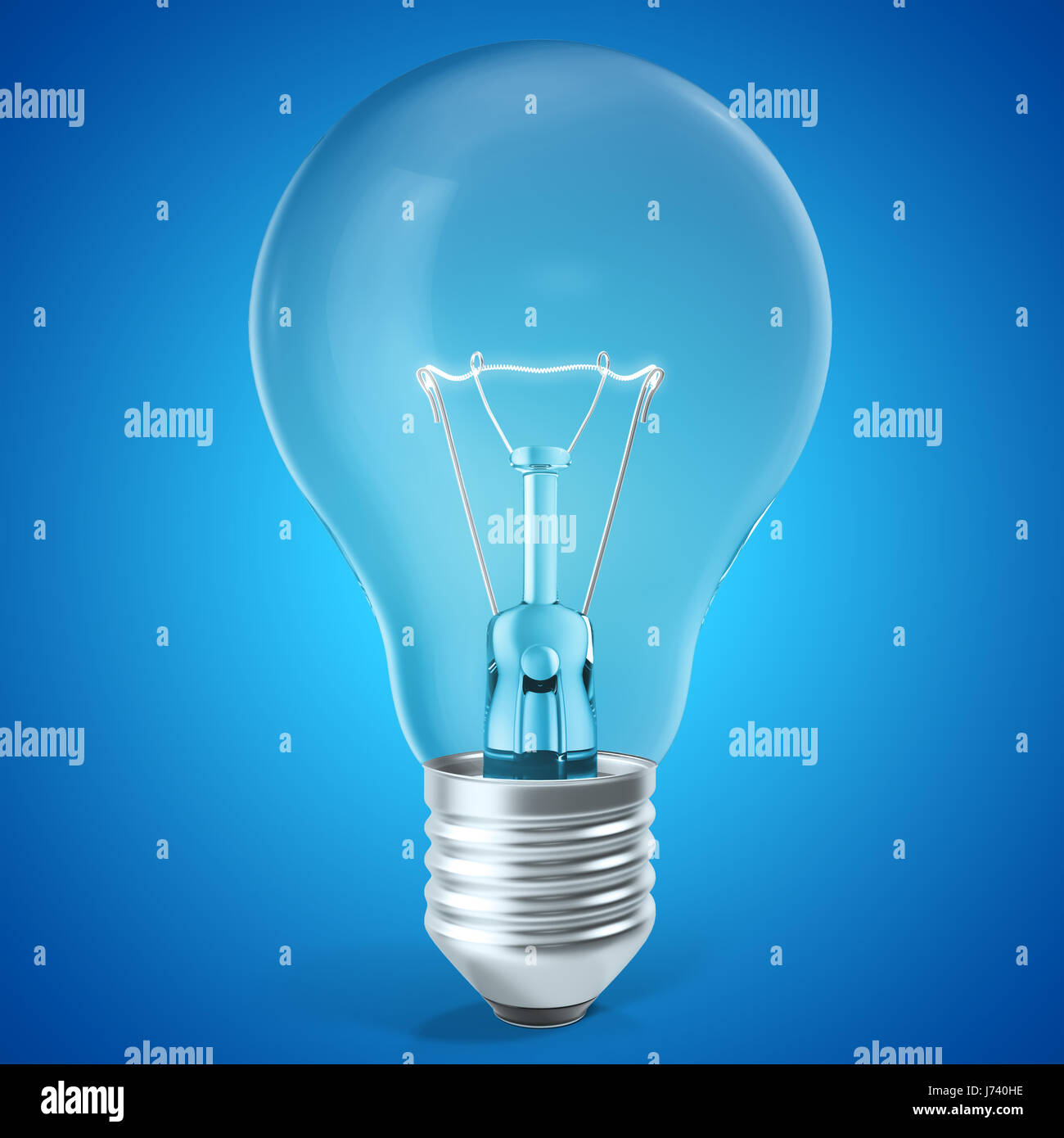 Light bulb on blue background, idea concept, innovation concept, 3d ...