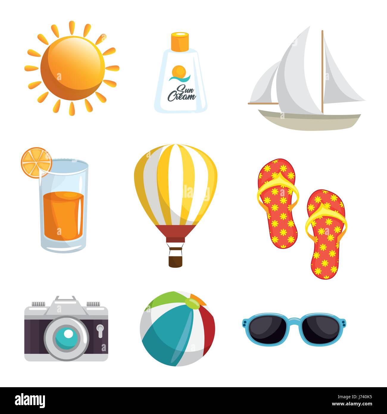 Summer related objects design Stock Vector Image & Art - Alamy