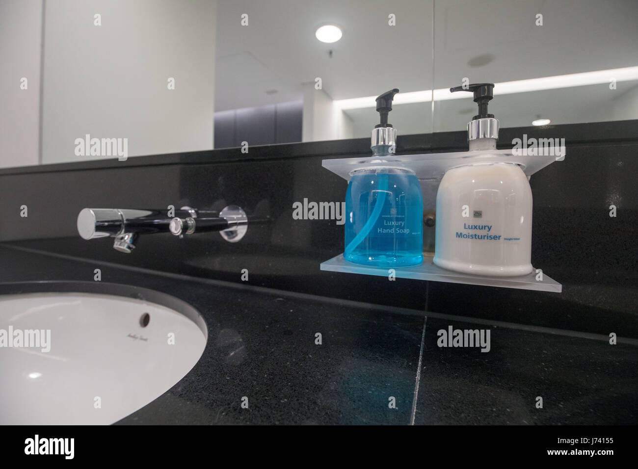 A general view of the hand soap inside the changing rooms at Wembley ...