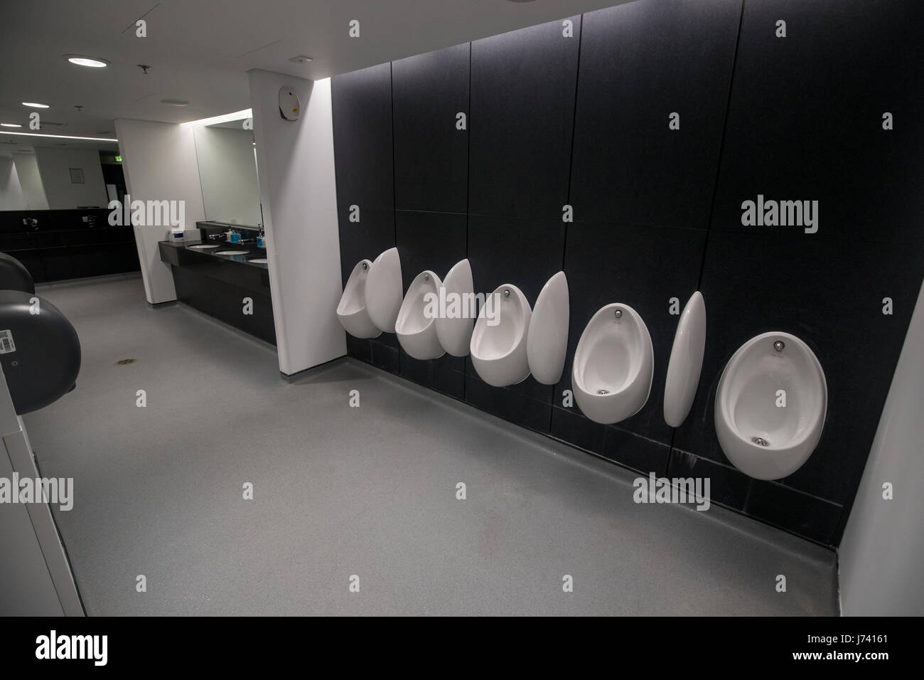 A general view of the urinals inside the changing rooms at Wembley ...