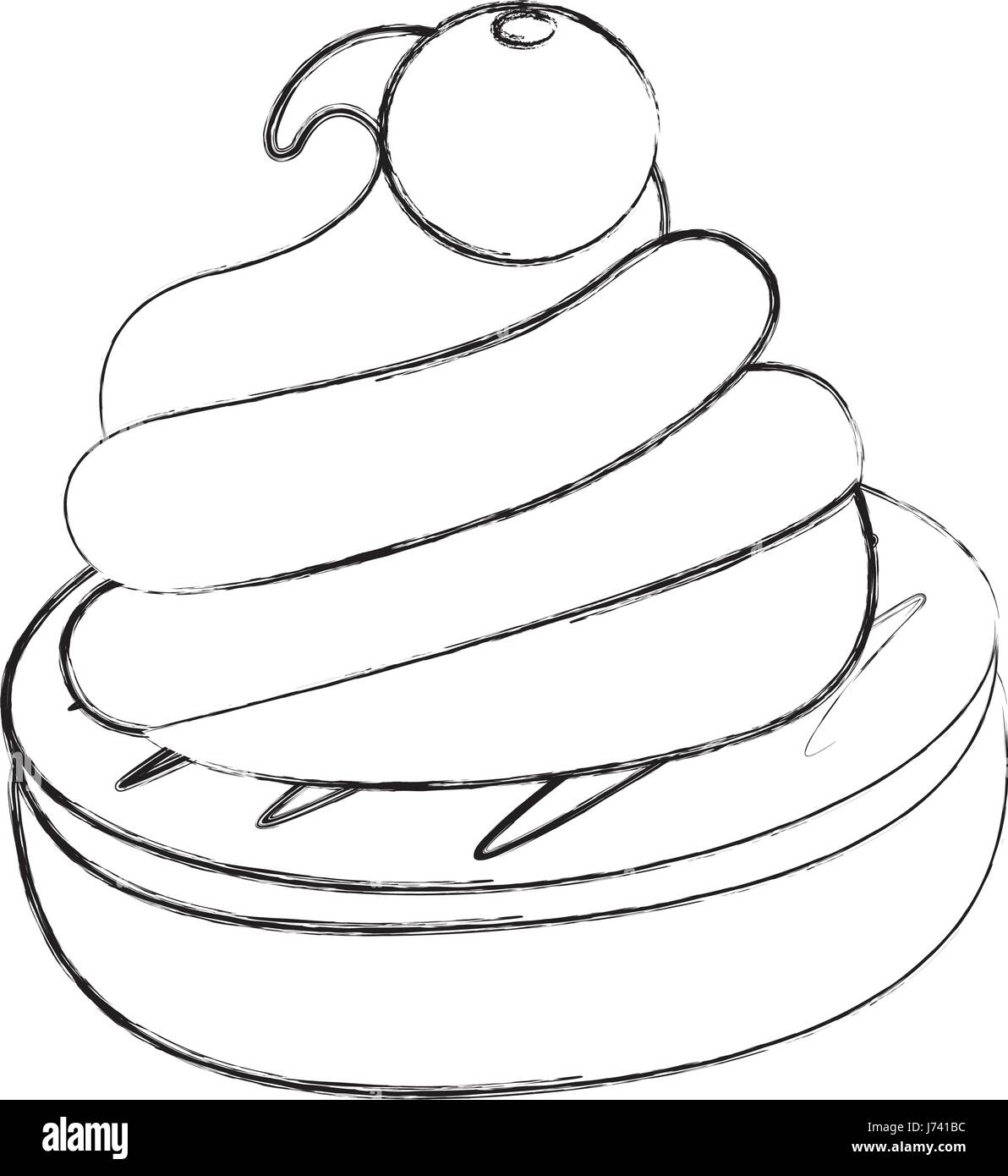 Homemade chocolate pie isolated Black and White Stock Photos & Images ...