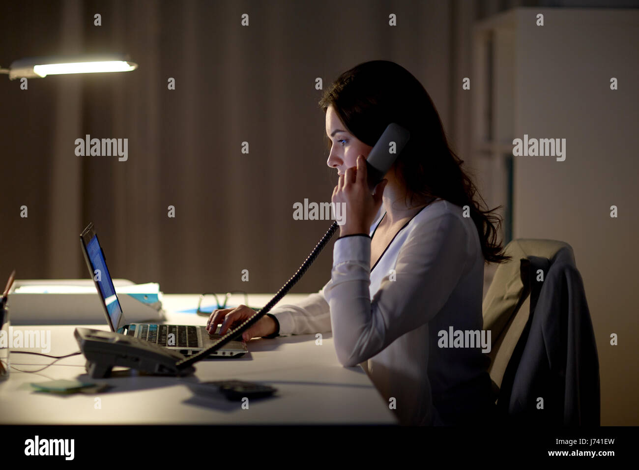 Displeased woman laptop notebook typing hi-res stock photography and ...