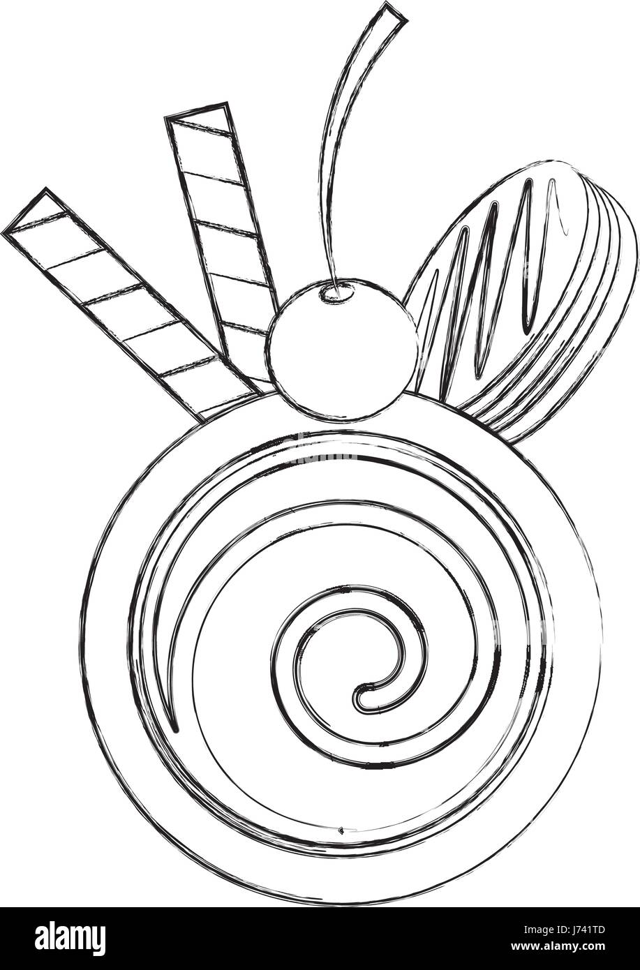 Fresh chocolate biscuit cake Black and White Stock Photos & Images - Alamy