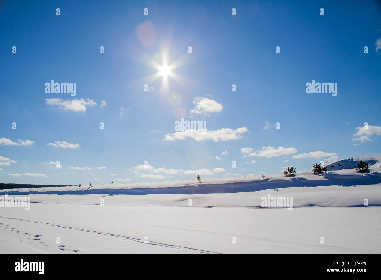 Winter landscape on river Chusovaya, Sverdlovsk region, Russia Stock ...