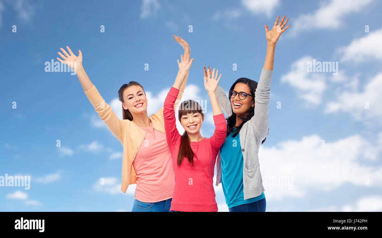 international group of happy smiling women Stock Photo - Alamy