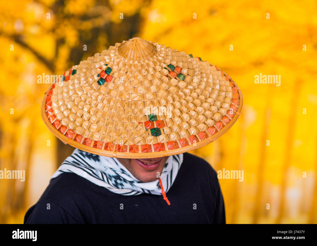 Portrait of a handsome hispanic young business guy wearing an asian ...