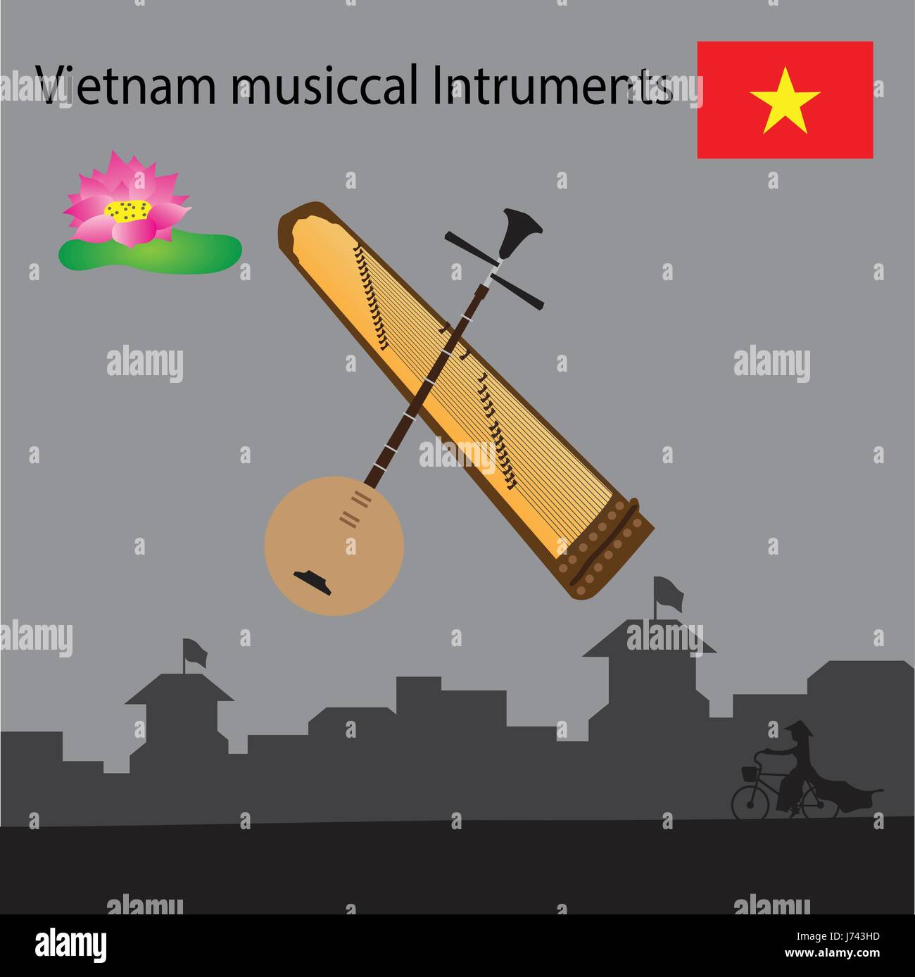 Vietnam musical Instruments Stock Vector Image & Art - Alamy