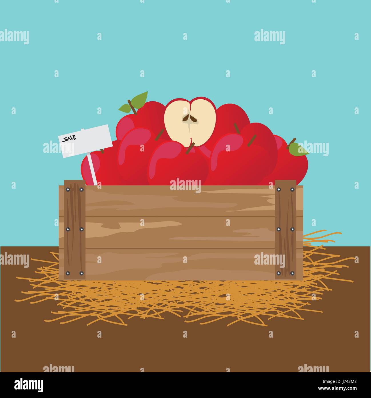 Apple and crate Stock Vector Images - Alamy
