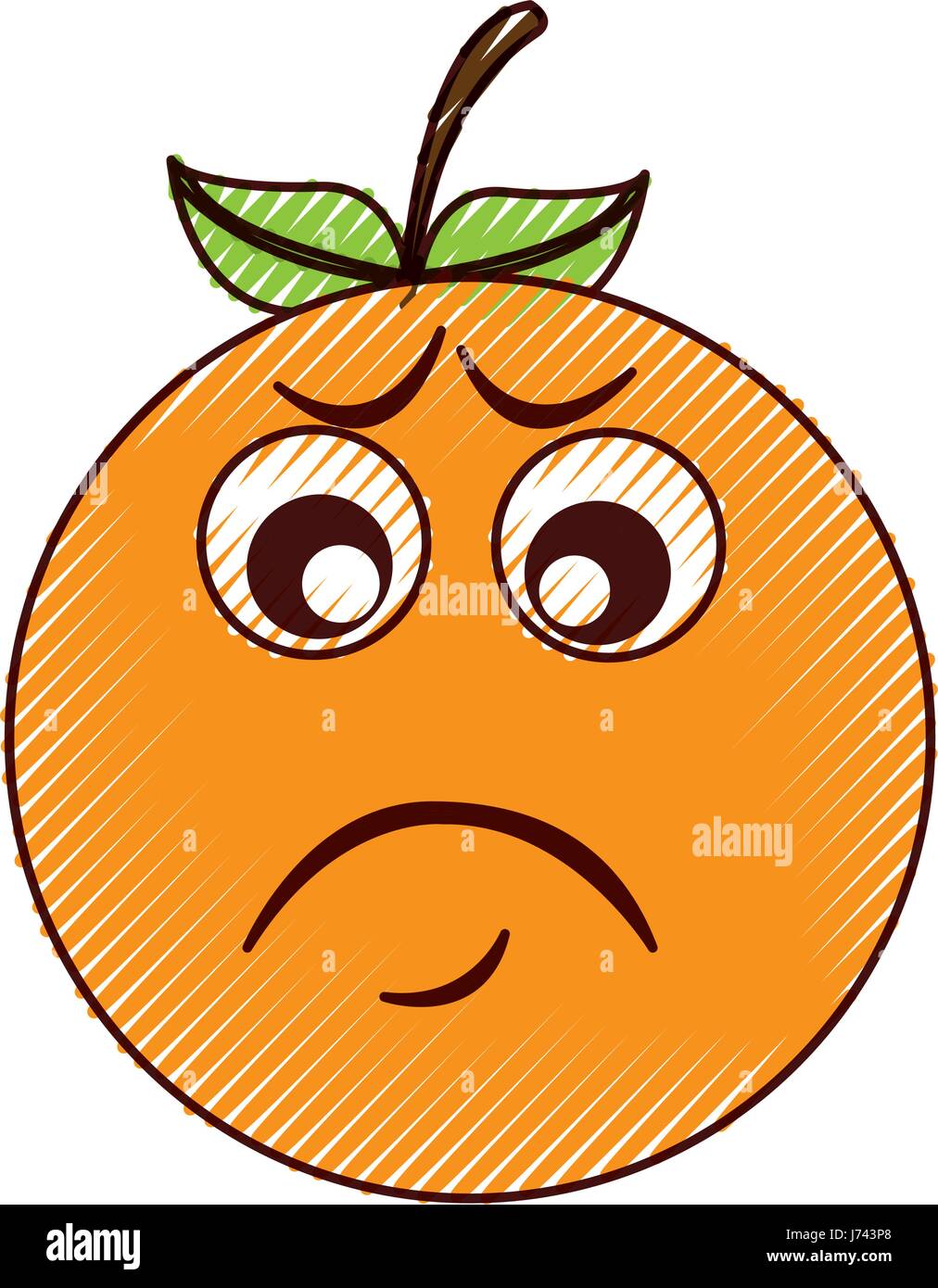 sad orange character kawaii style Stock Vector Image & Art - Alamy