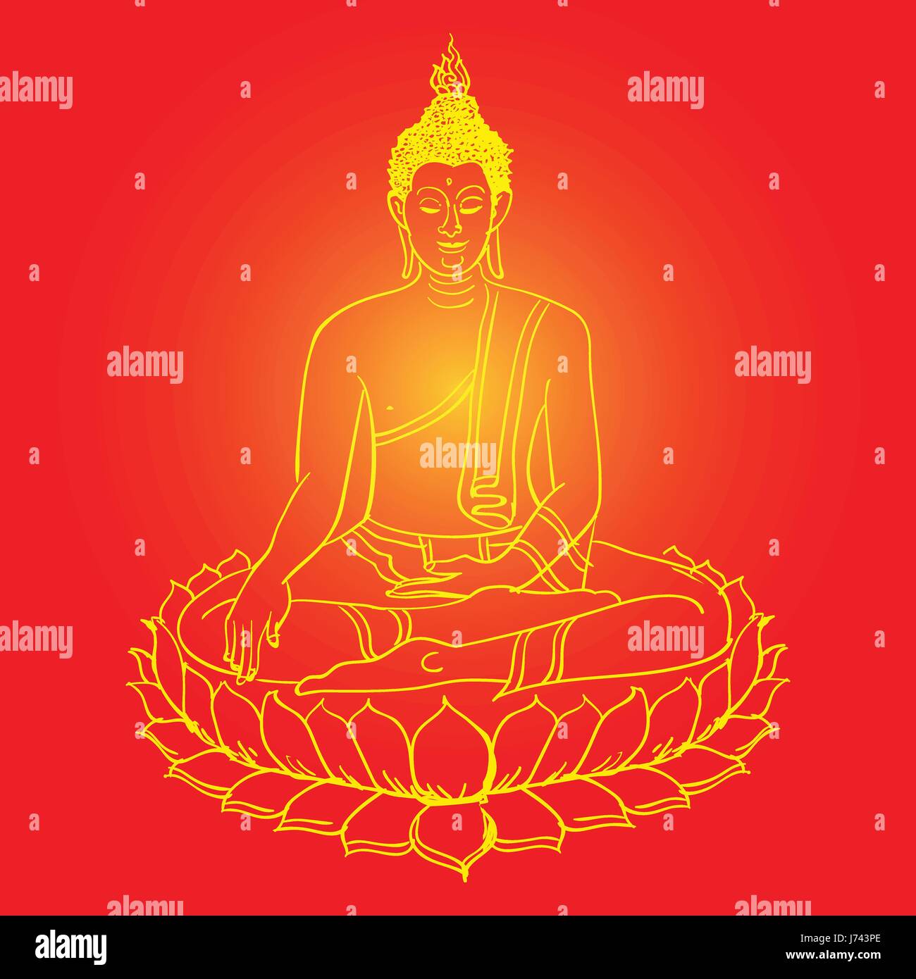 Buddha statue. Vector illustration Stock Vector Image & Art - Alamy