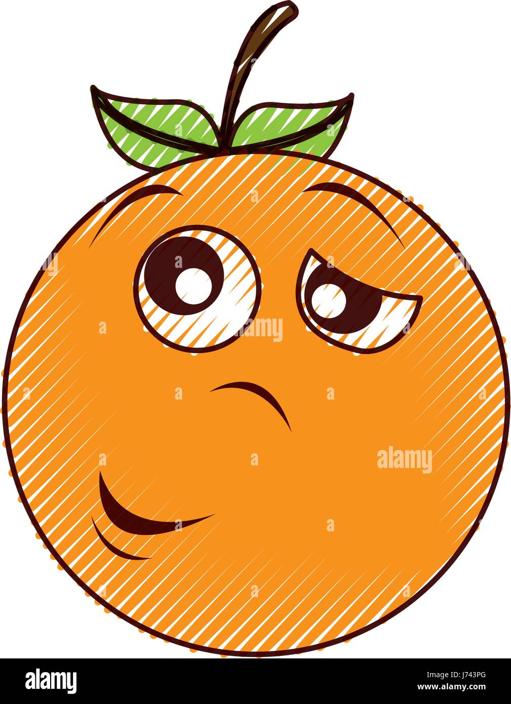 tired orange character kawaii style Stock Vector Image & Art - Alamy