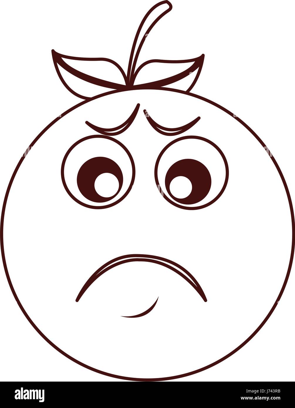 sad orange character kawaii style Stock Vector Image & Art - Alamy