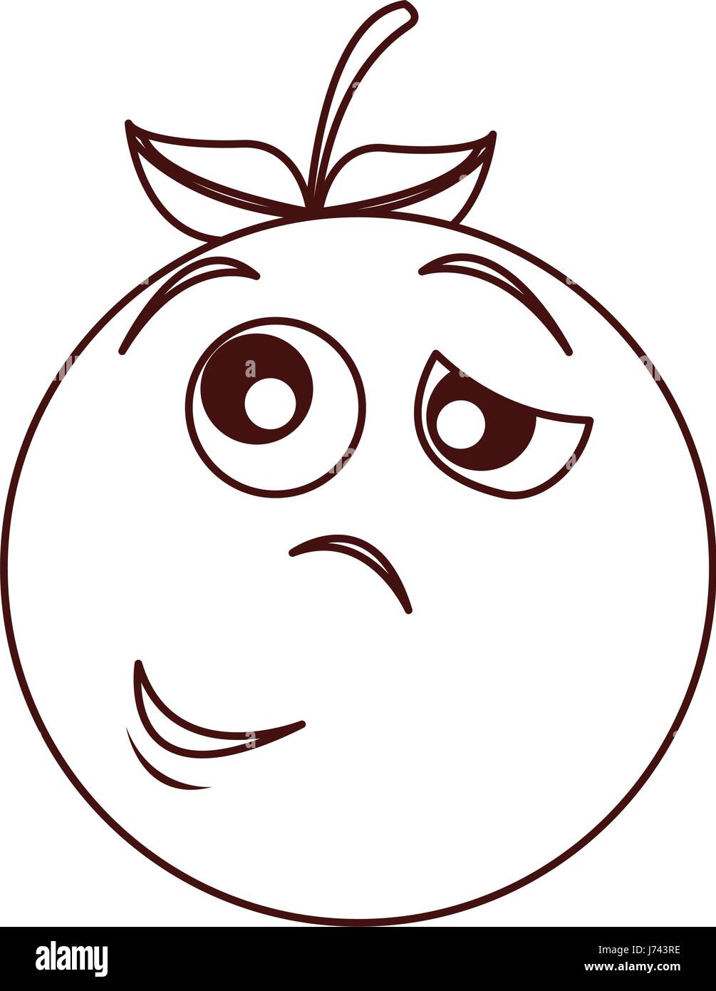 tired orange character kawaii style Stock Vector Image & Art - Alamy