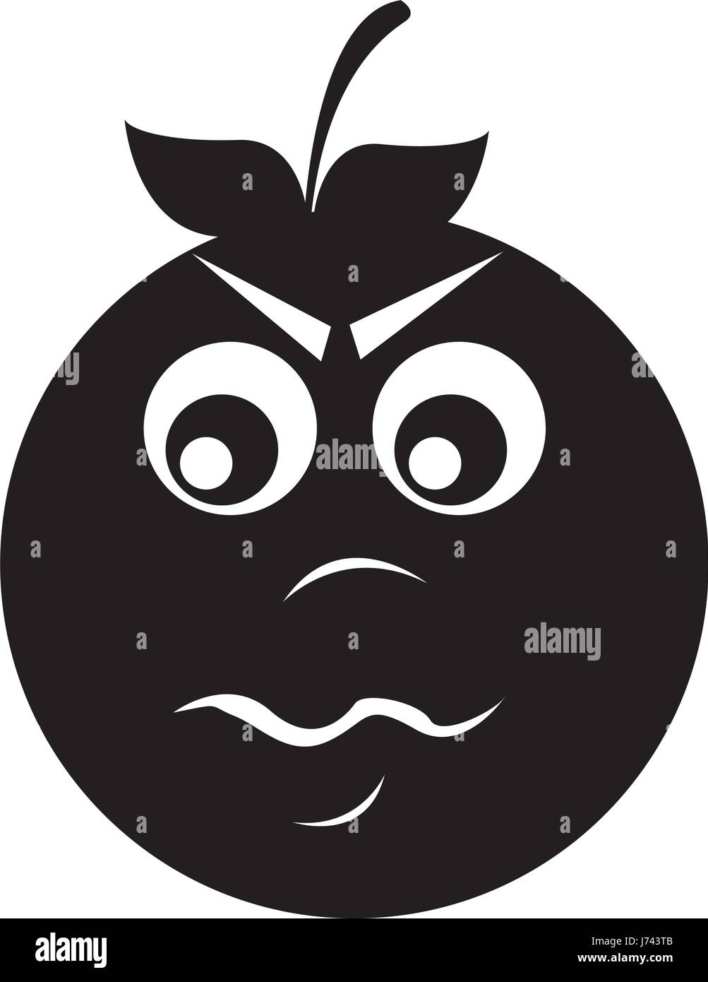 angry orange character kawaii style Stock Vector Image & Art - Alamy