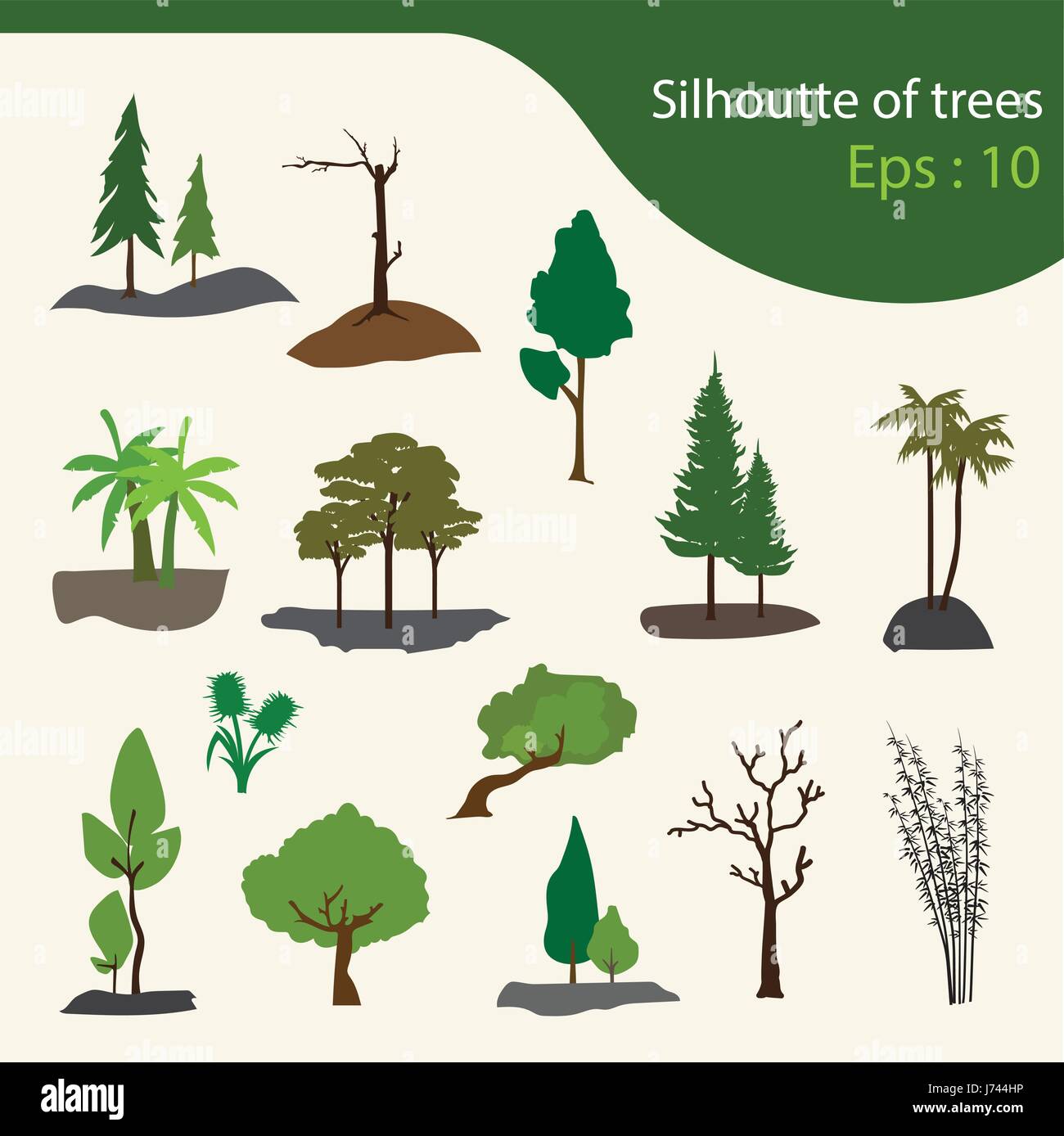 Set of trees vector illustration Stock Vector Image & Art - Alamy