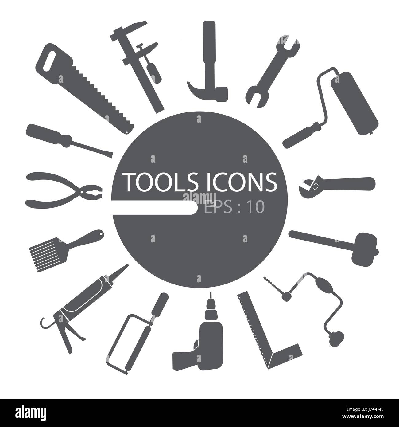 Tools icon set Cut Out Stock Images & Pictures - Alamy