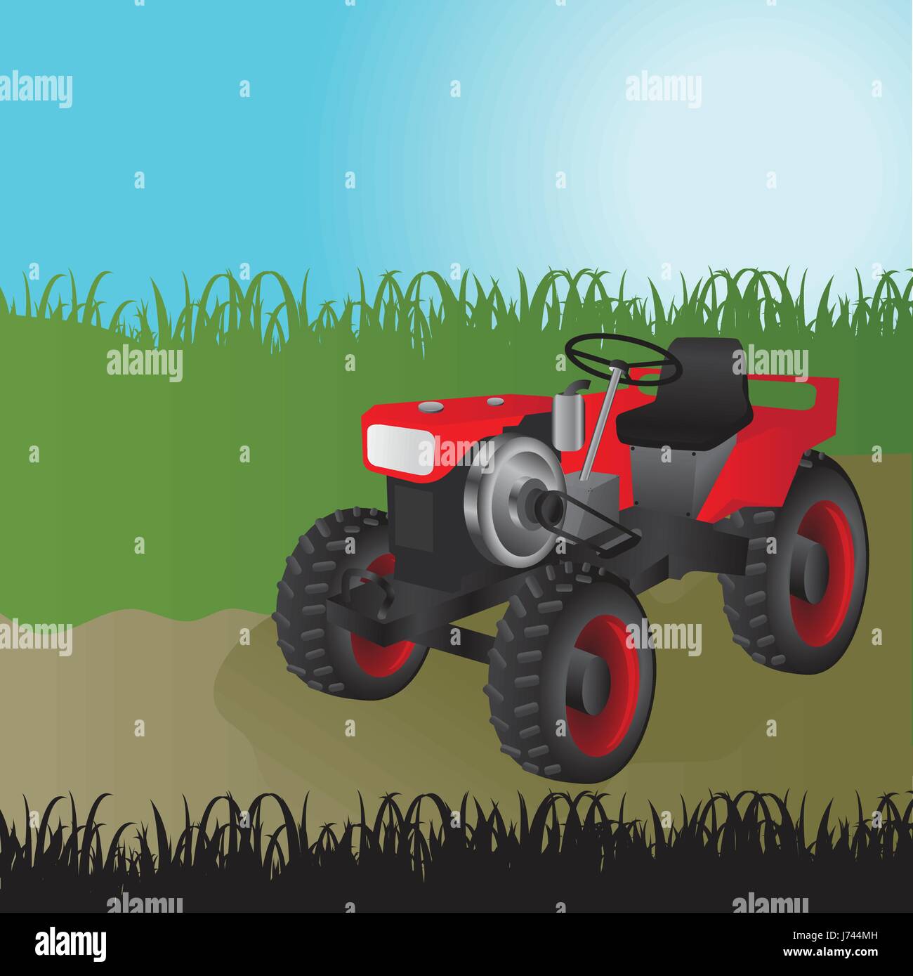 Green agricultural field red Stock Vector Images - Alamy