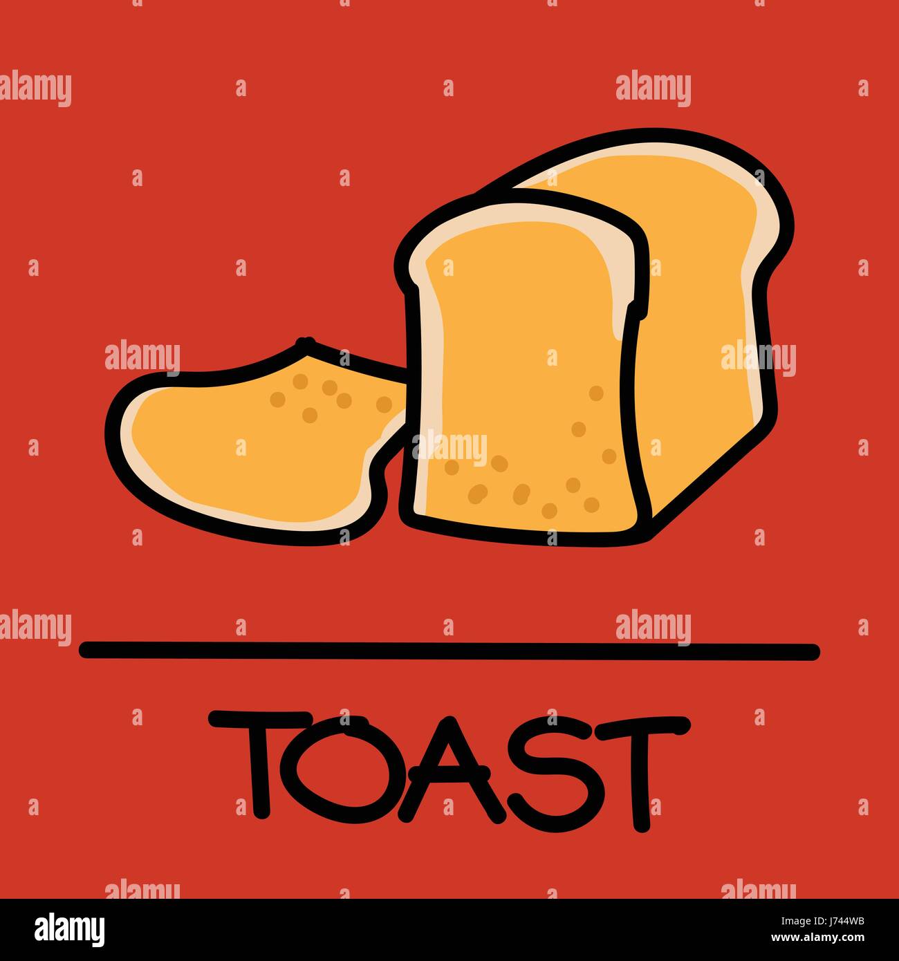 Cute toast hand-drawn style,drawing,hand drawn vector illustration ...