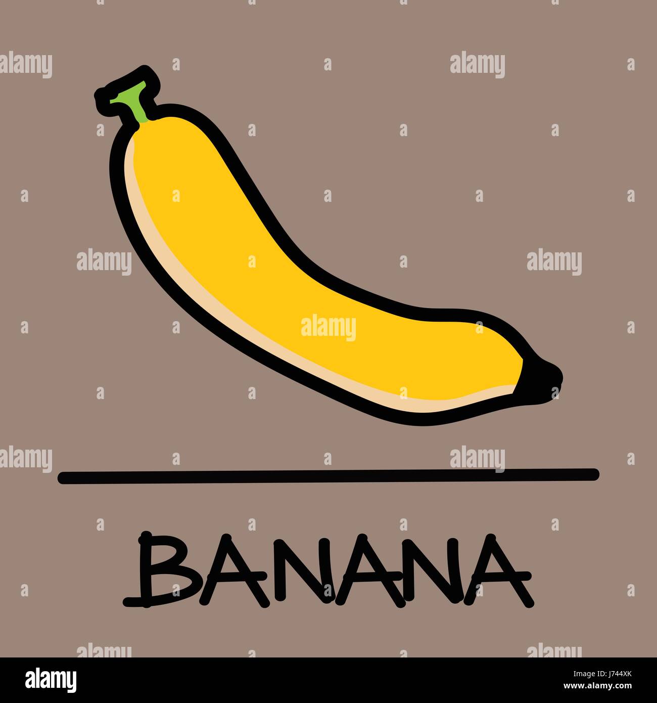 Cute banana hand-drawn style,drawing,hand drawn vector illustration ...