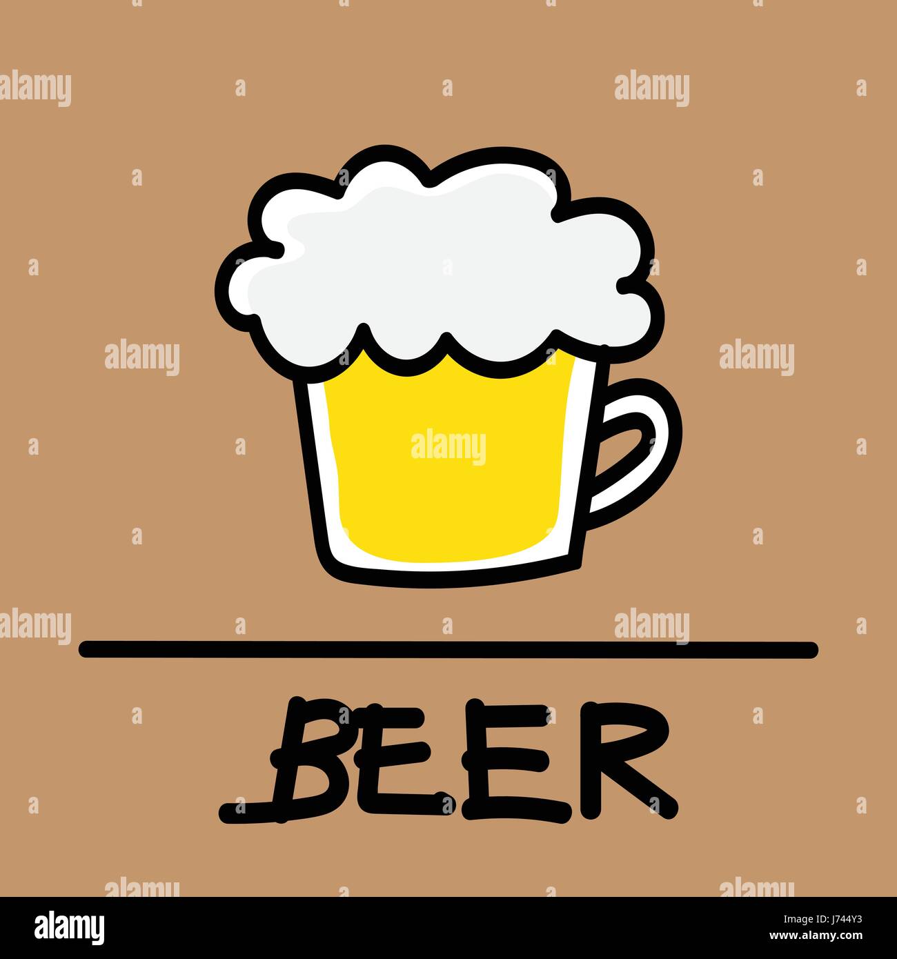 Cute beer hand-drawn style,drawing,hand drawn vector illustration Stock ...