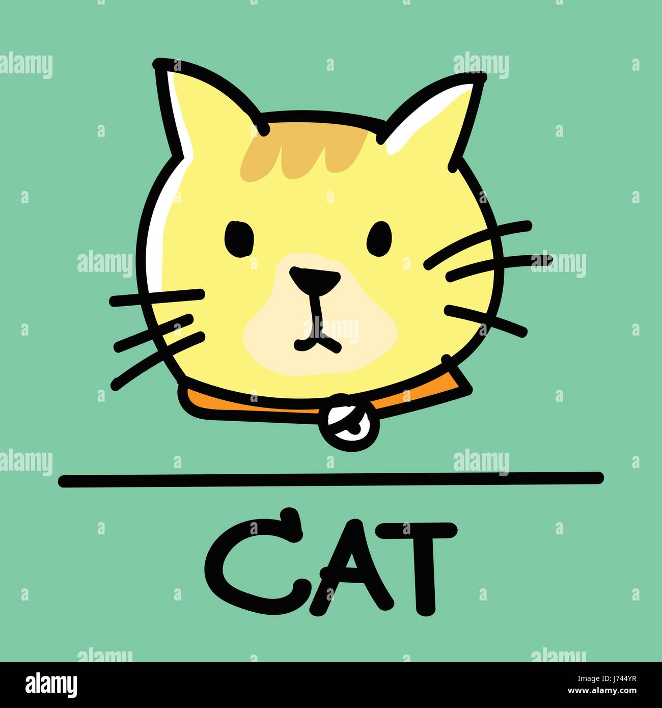 Cute cat hand-drawn style,drawing,hand drawn vector illustration Stock ...