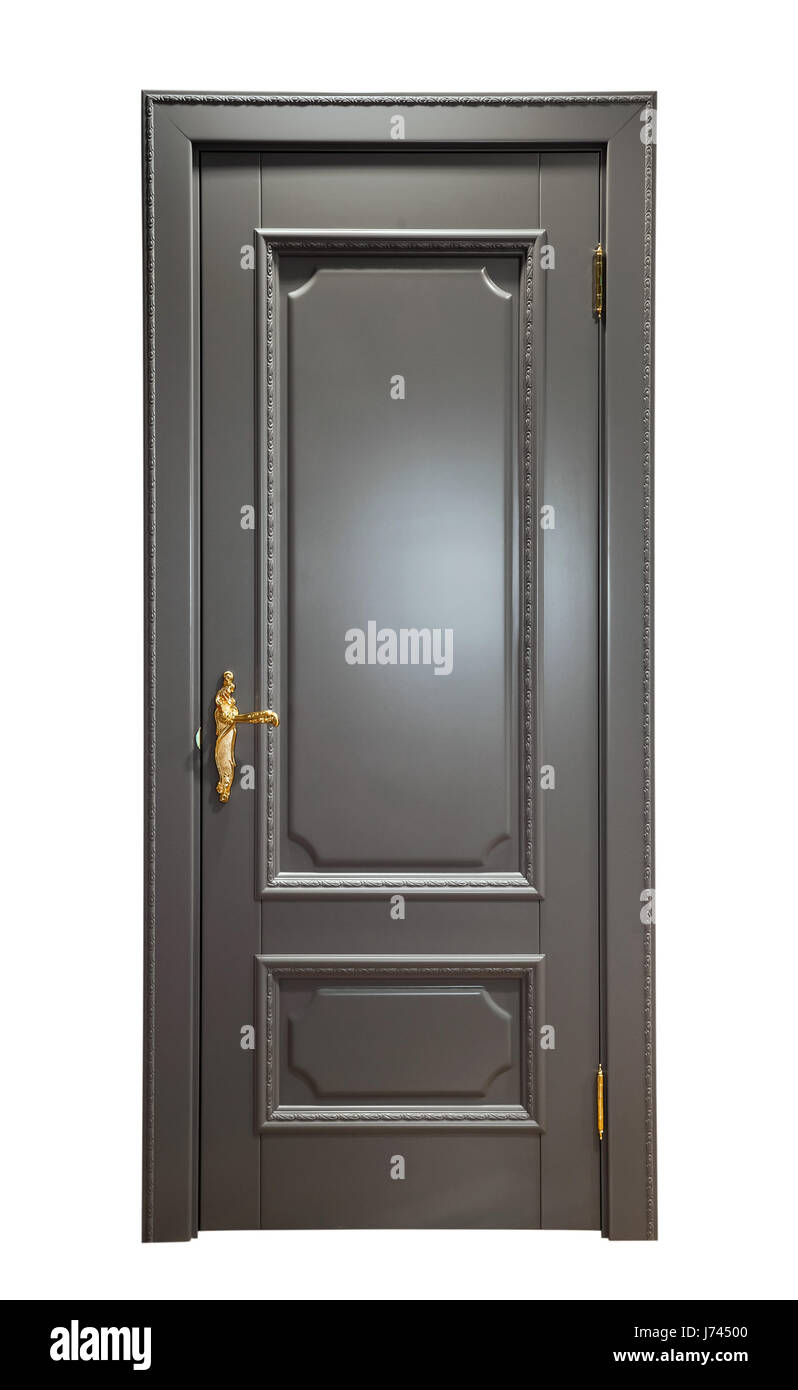 Grey door isolated Stock Photo - Alamy
