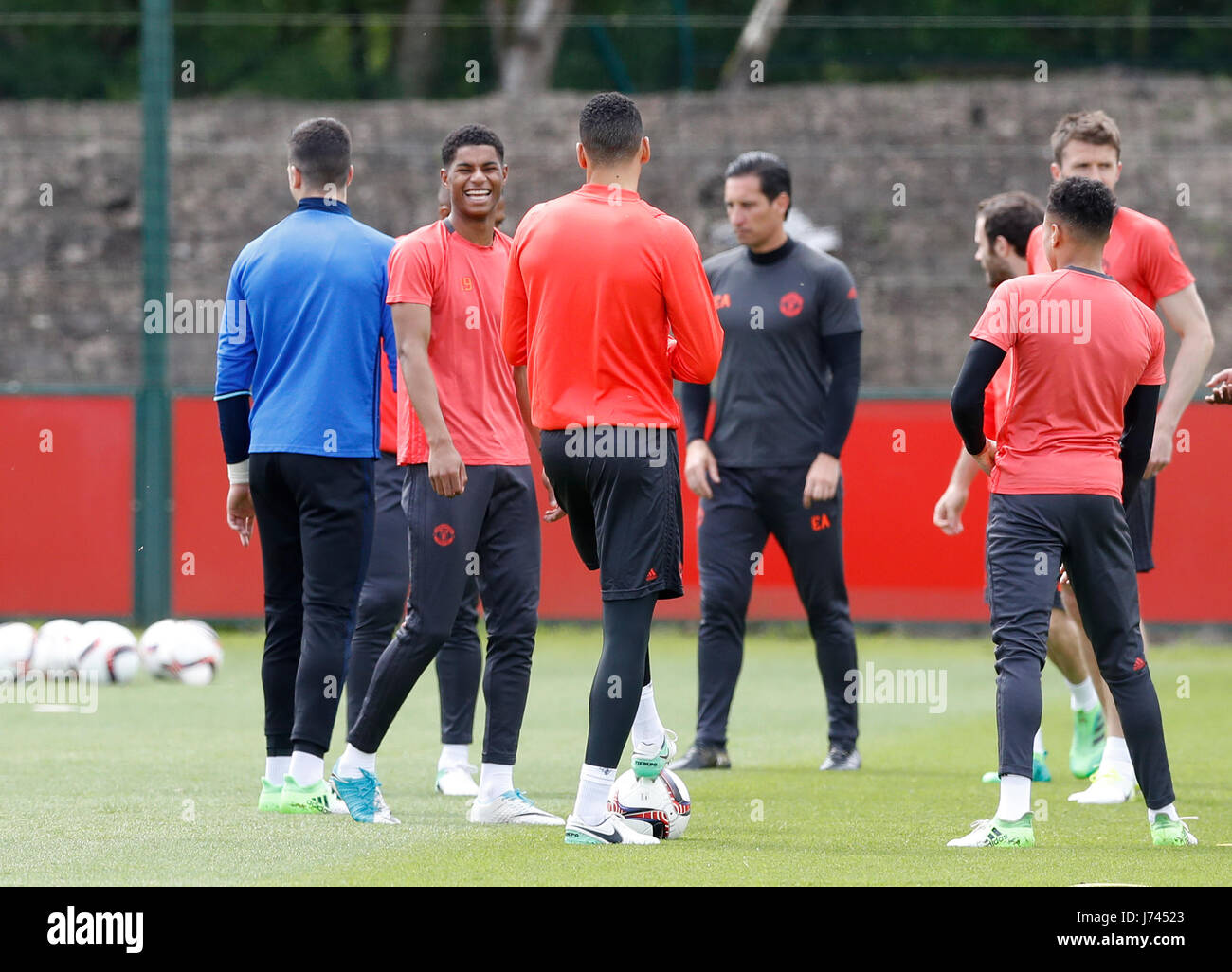 Manchester United's Marcus Rashford during the training session at the ...