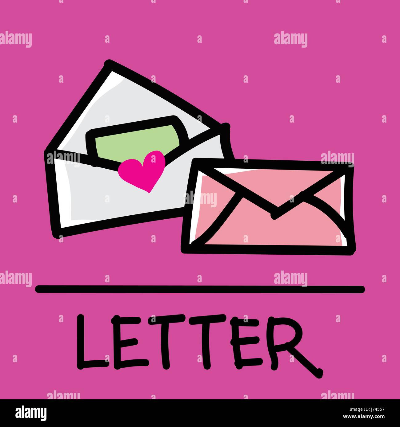 Cute letter hand-drawn style,drawing,hand drawn vector illustration ...
