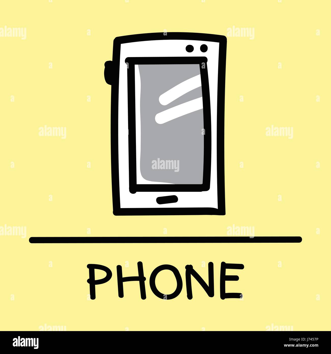 Cute phone hand-drawn style,drawing,hand drawn vector illustration ...