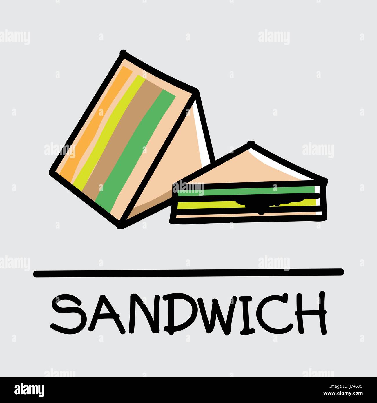 Cute Sandwich Drawing