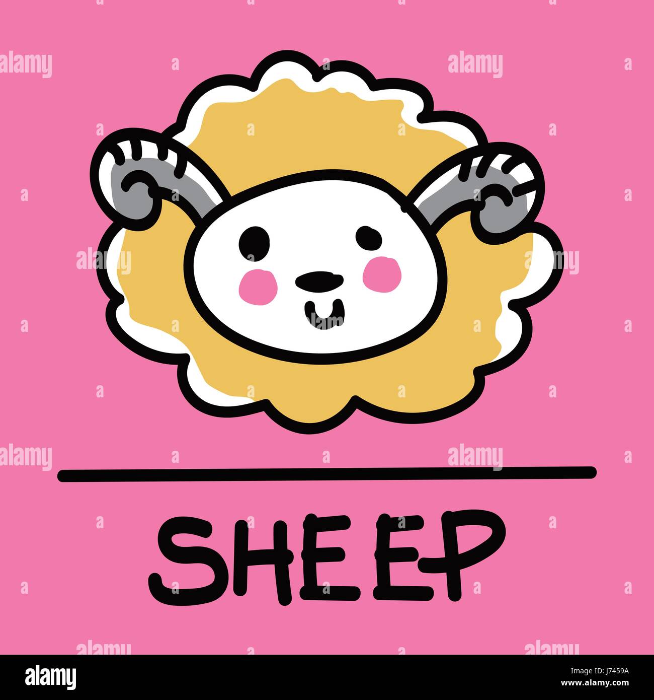 Cute sheep hand-drawn style,drawing,hand drawn vector illustration ...