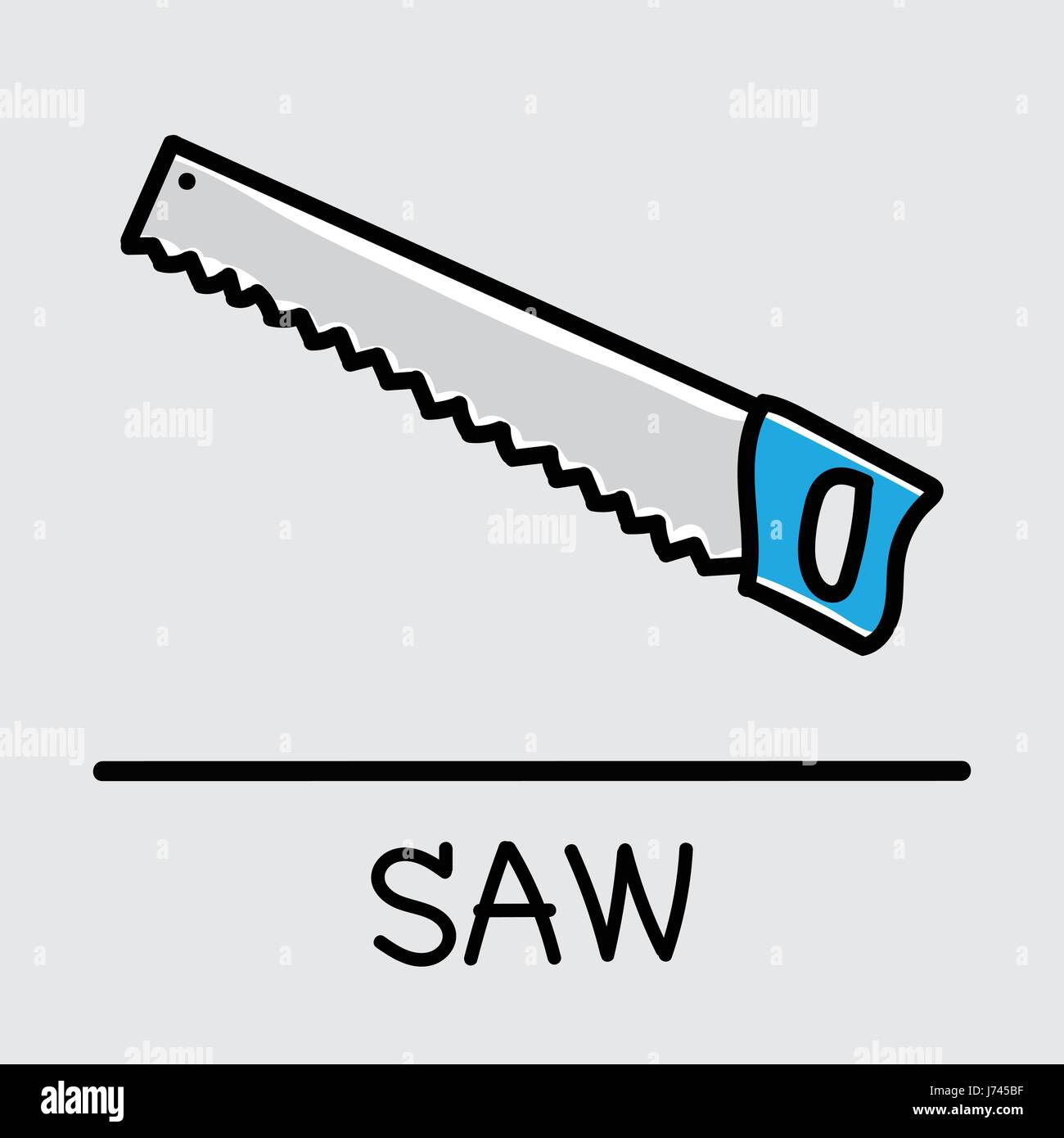 Saw hand-drawn style, drawing, hand drawn, illustration Stock Vector ...