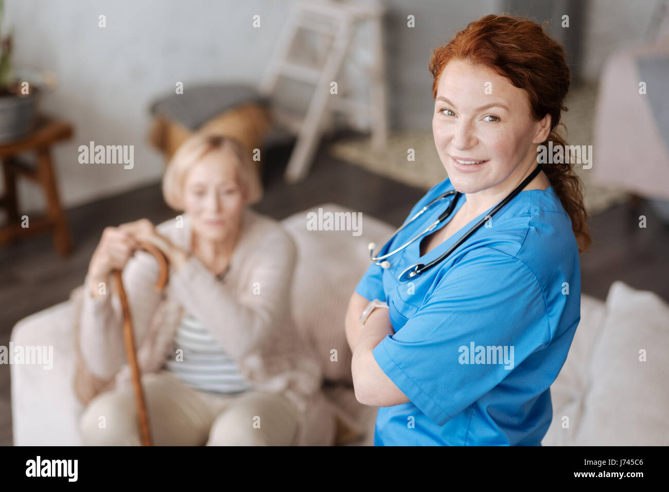 Experienced capable woman being an expert at home Stock Photo - Alamy