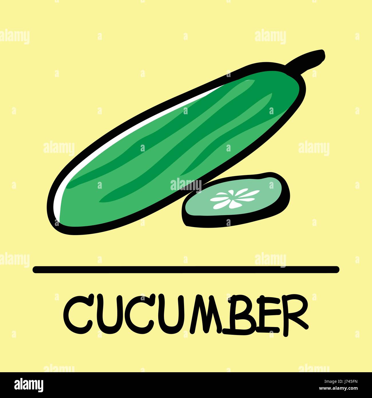 cucumber hand-drawn style, drawing, hand drawn, illustration Stock ...