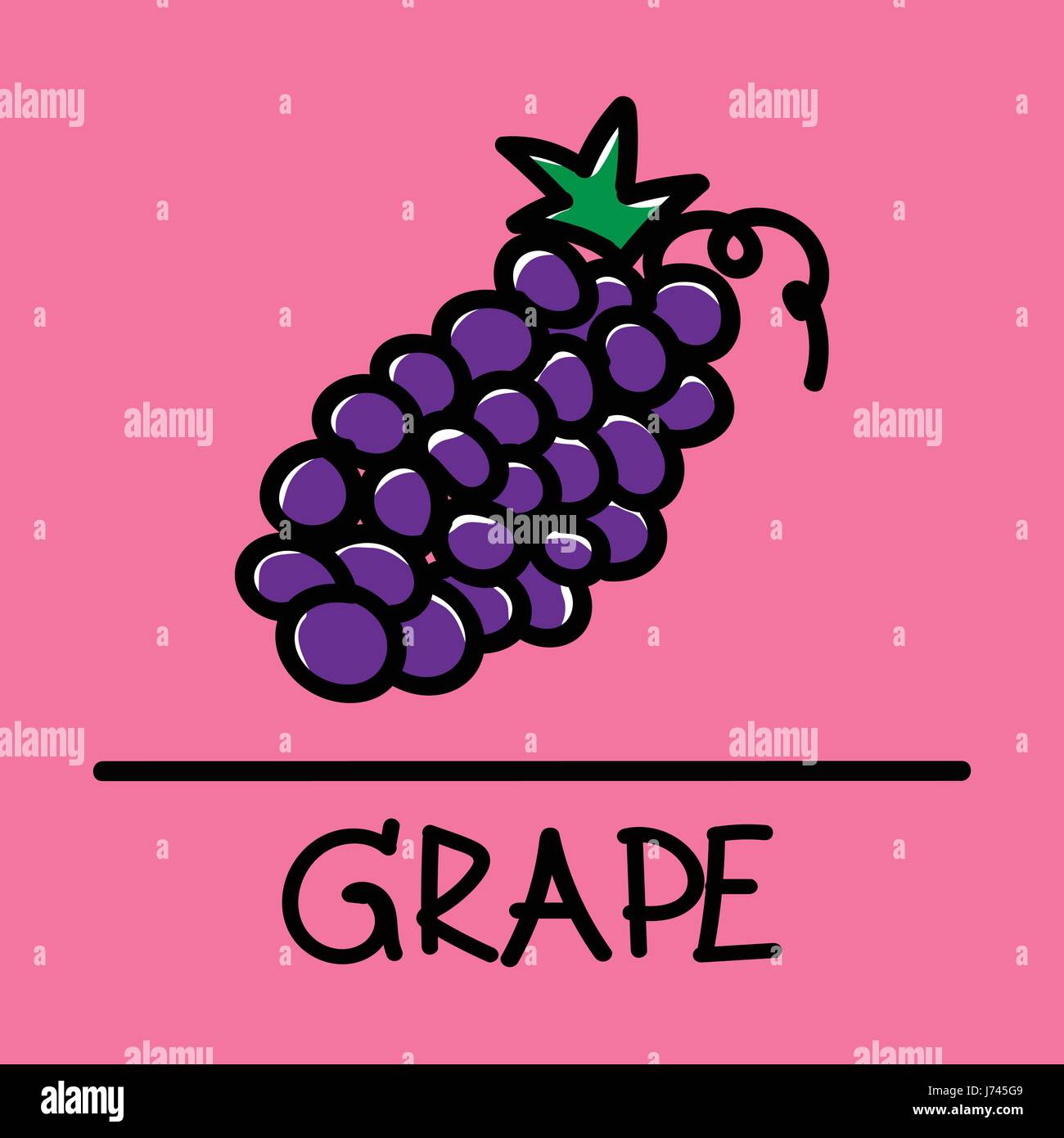 grape hand-drawn style, drawing, hand drawn, illustration Stock Vector ...